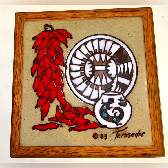 cleo teissedre | Art | Vintage 983 Teissedre Ceramic Tile 6x6 Framed ...